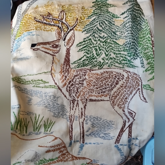 Wall Decor | Vintage Embroidery Handmade Needle Work Buck Deer Usa Wall ...